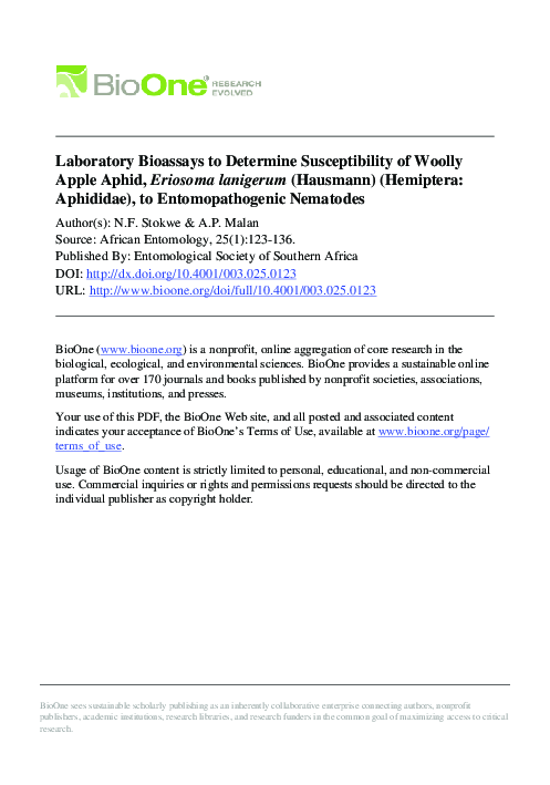 (PDF) Laboratory Bioassays to Determine Susceptibility of Woolly Apple ...