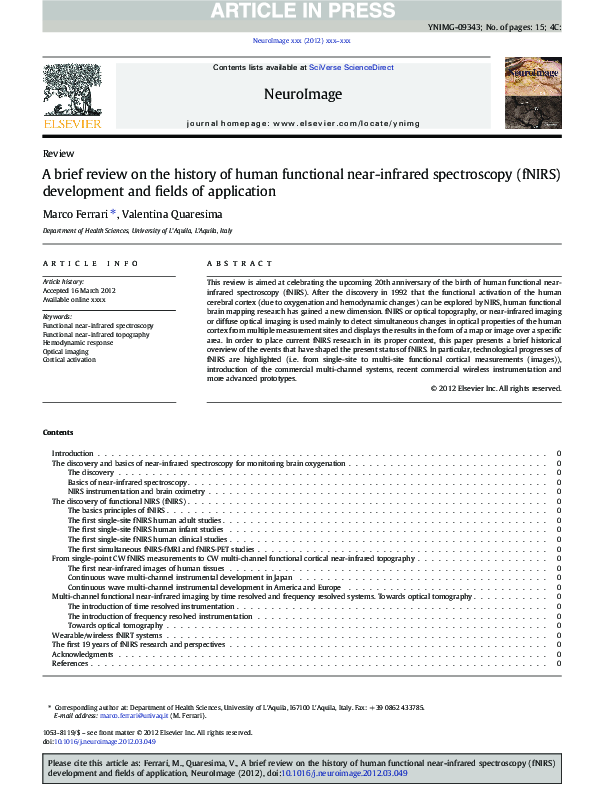 (PDF) A brief review on the history of human functional near-infrared ...