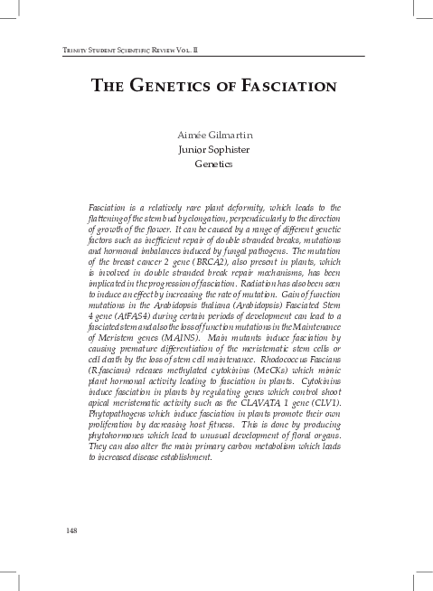 (PDF) The Genetics of Fasciation