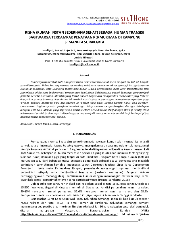 (PDF) Risha (Rumah Instan Sederhana Sehat) Sebagai Hunian Transisi Bagi ...