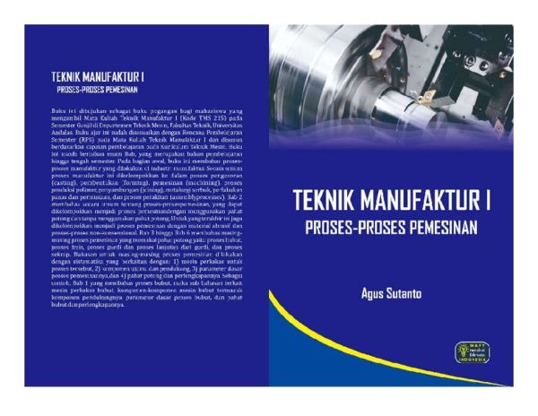 (PDF) TEKNIK MANUFAKTUR I: Proses-proses pemesinan