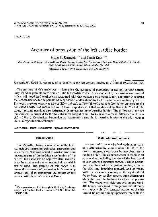 (PDF) Accuracy of percussion of the left cardiac border