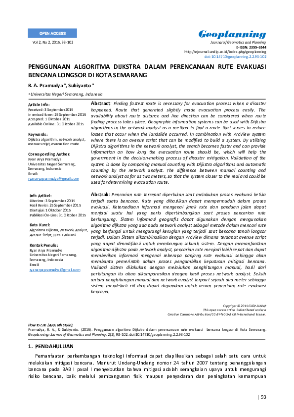 (PDF) Penggunaan Algoritma Dijkstra Dalam Perencanaan Rute Evakuasi ...