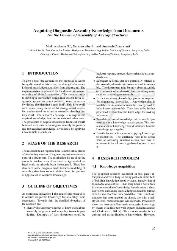 (PDF) Acquiring Diagnostic Assembly Knowledge from Documents - For the ...