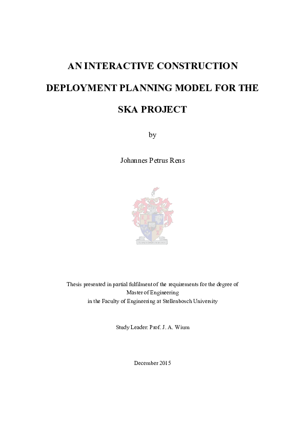 (PDF) Interactive Planning for SKA Construction