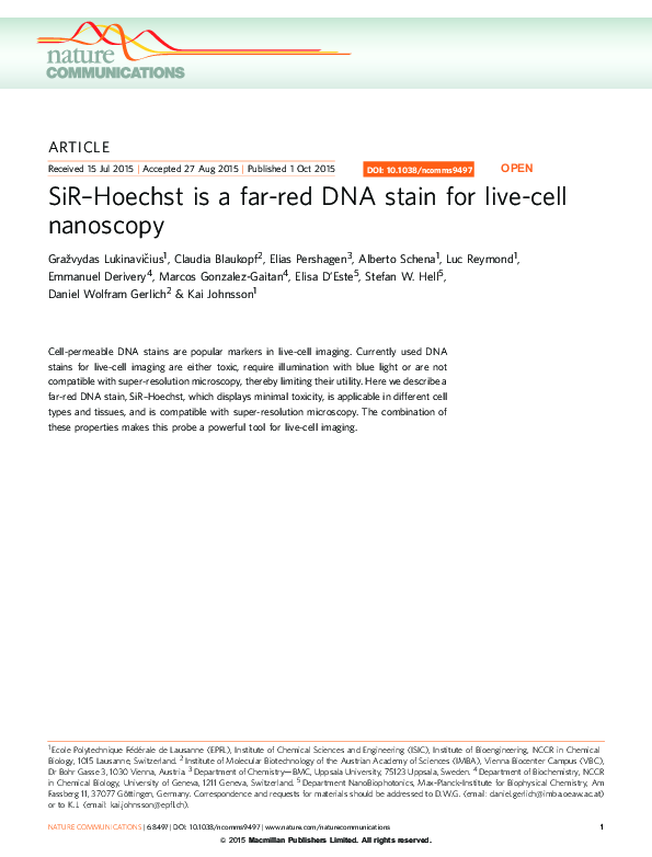 (PDF) SiR–Hoechst is a far-red DNA stain for live-cell nanoscopy