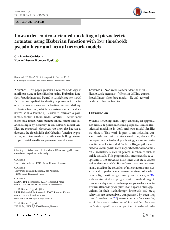 (PDF) Low-order control-oriented modeling of piezoelectric actuator using Huberian function with ...