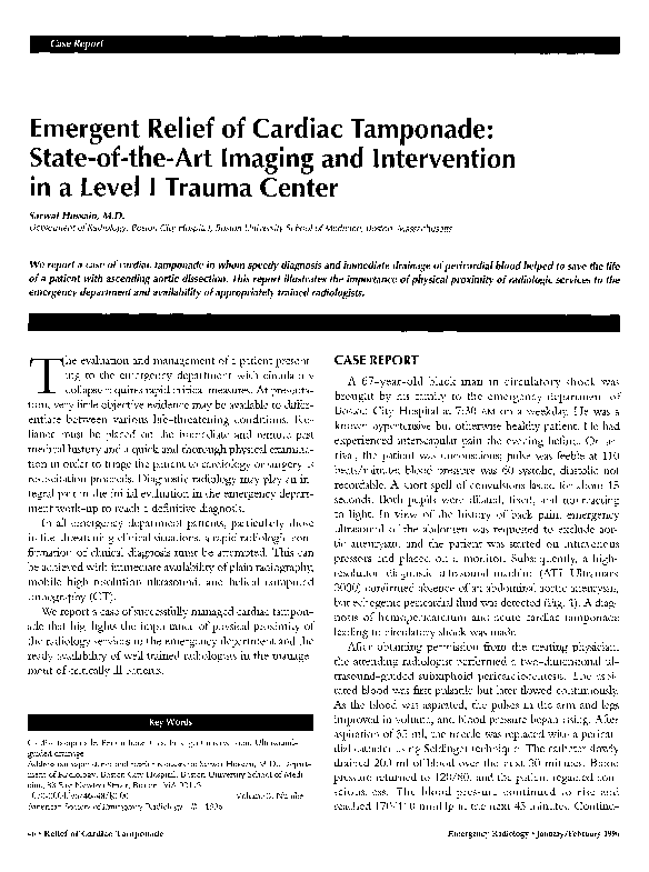 (PDF) Emergent relief of cardiac tamponade: State-of-the-art imaging ...