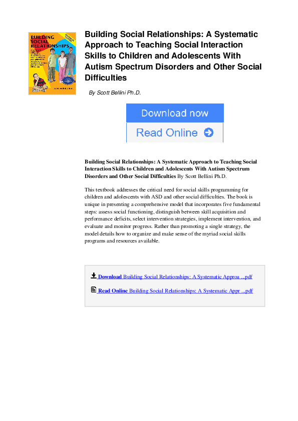 (PDF) Building Social Relationships: A Systematic Approach to Teaching ...