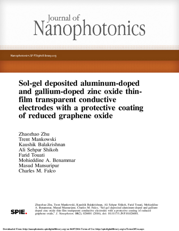 (PDF) Sol-gel deposited aluminum-doped and gallium-doped zinc oxide ...