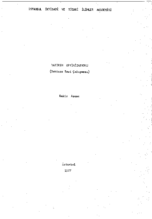 (PDF) Yatırım optimizasyonu