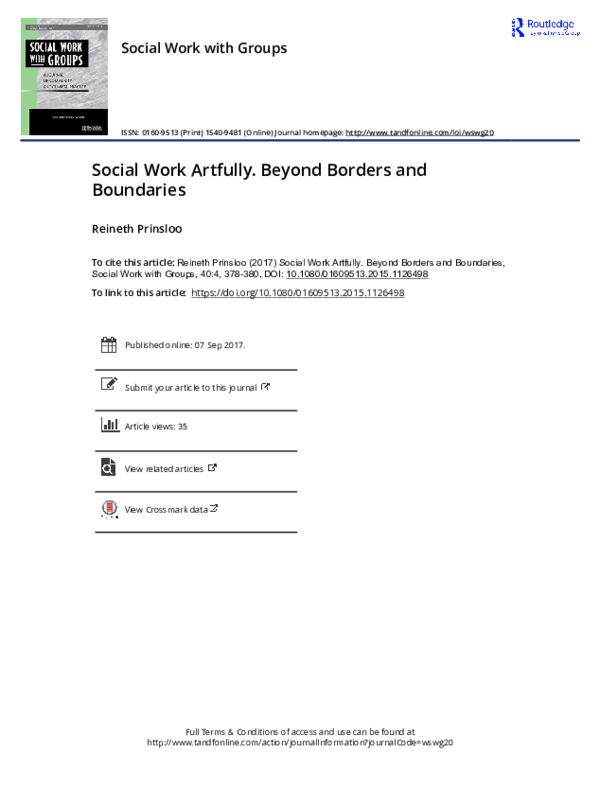 (PDF) Social Work Artfully: Beyond Borders and Boundaries , by ...