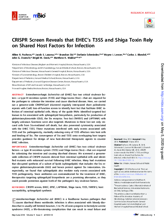 (PDF) CRISPR Screen Reveals that EHEC’s T3SS and Shiga Toxin Rely on ...