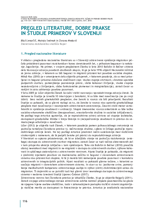 (PDF) Pregled literature, dobre prakse in študije primerov v Sloveniji