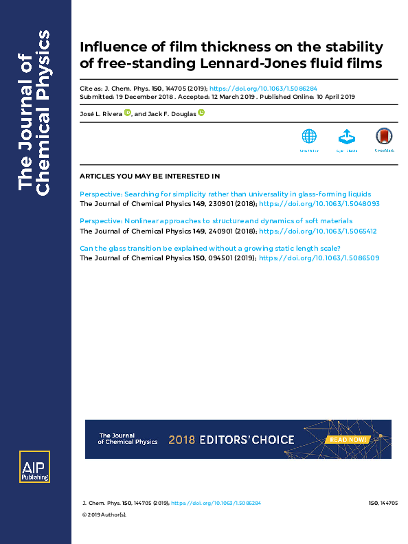 (PDF) Influence of film thickness on the stability of free-standing ...