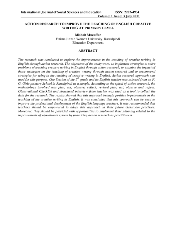 (PDF) Action Research to Improve the Teaching of English Creative ...