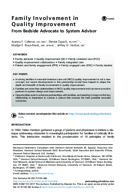 (PDF) Family Involvement in Quality Improvement