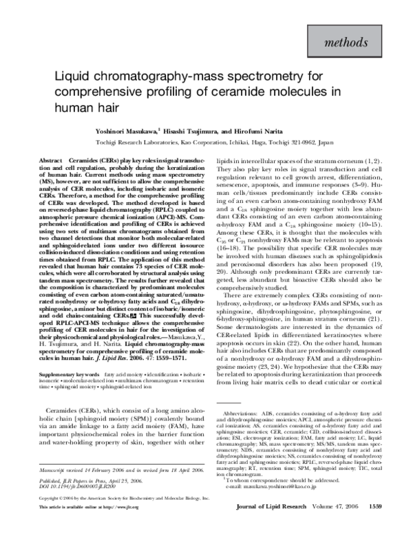 (PDF) Liquid chromatography/mass spectrometry for the characterization ...
