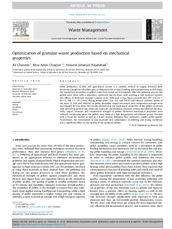 (PDF) Optimization of granular waste production based on mechanical properties