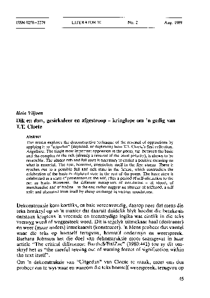 (PDF) Dik en dun, gesirkuleer en afgestroop - kringlope om ’n gedig van ...