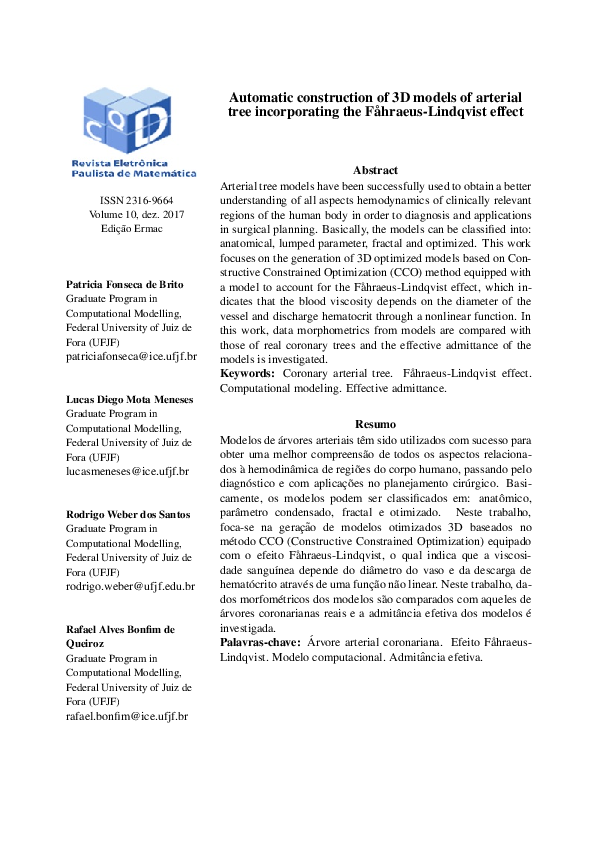 (PDF) Automatic construction of 3D models of arterial tree ...