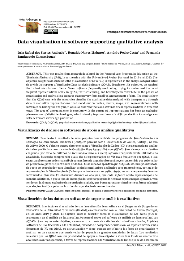 (PDF) Data visualisation in software supporting qualitative analysis