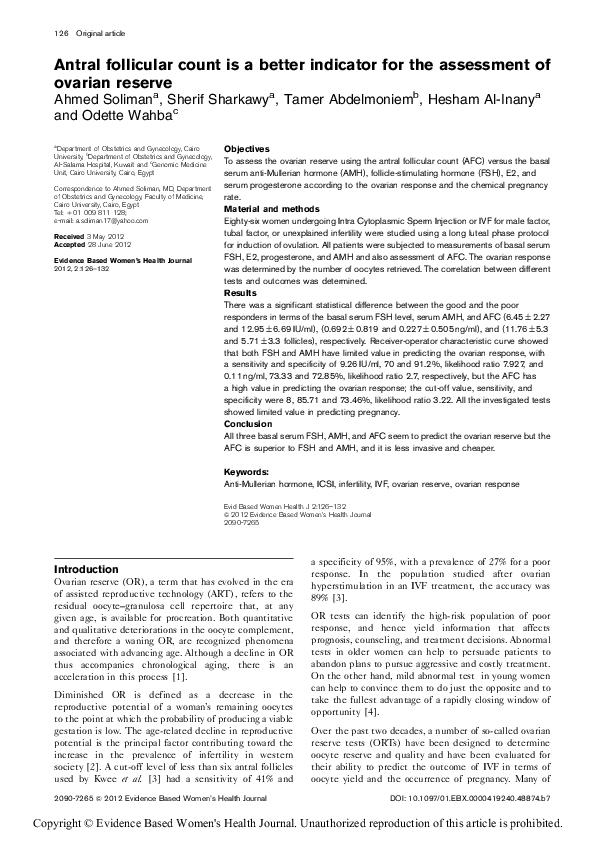 (PDF) Antral follicular count is a better indicator for the assessment ...