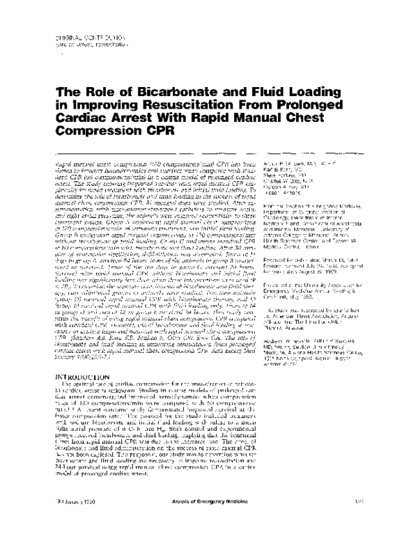 (PDF) The role of bicarbonate and fluid loading in improving ...