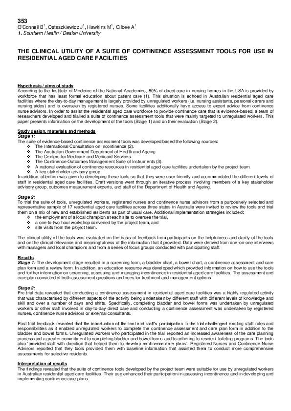 (PDF) The clinical utility of a suite of continence assessment tools ...