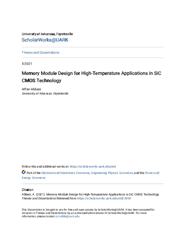(PDF) Memory Module Design for High-Temperature Applications in SiC ...