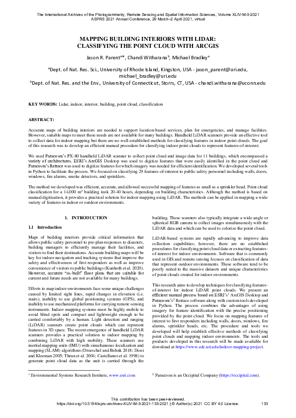 (PDF) Mapping Building Interiors with Lidar: Classifying the Point ...
