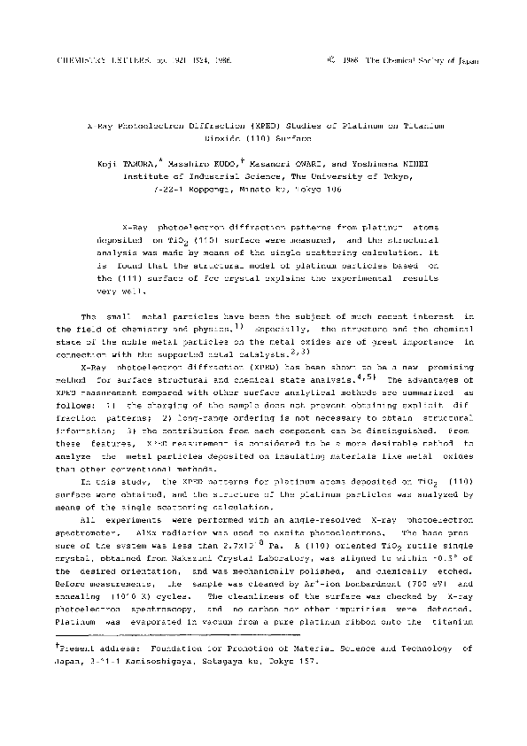 (PDF) X-Ray Photoelectron Diffraction (XPED) Studies of Platinum on ...