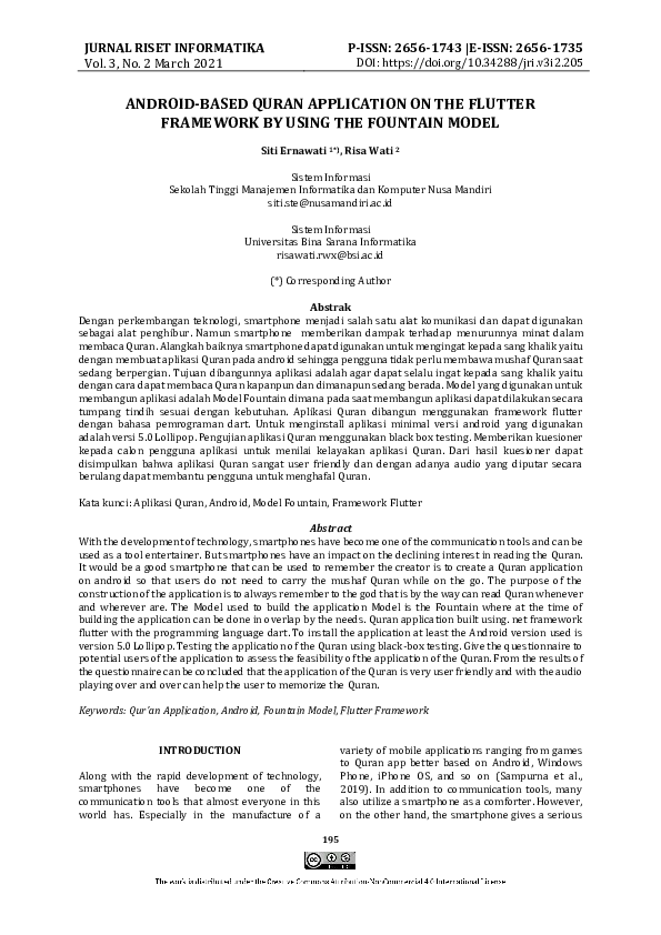(PDF) Android-Based Quran Application on the Flutter Framework by Using the Fountain Model ...