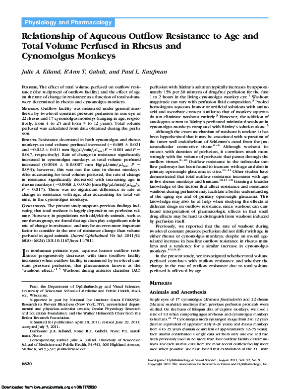 (PDF) Relationship of Aqueous Outflow Resistance to Age and Total ...