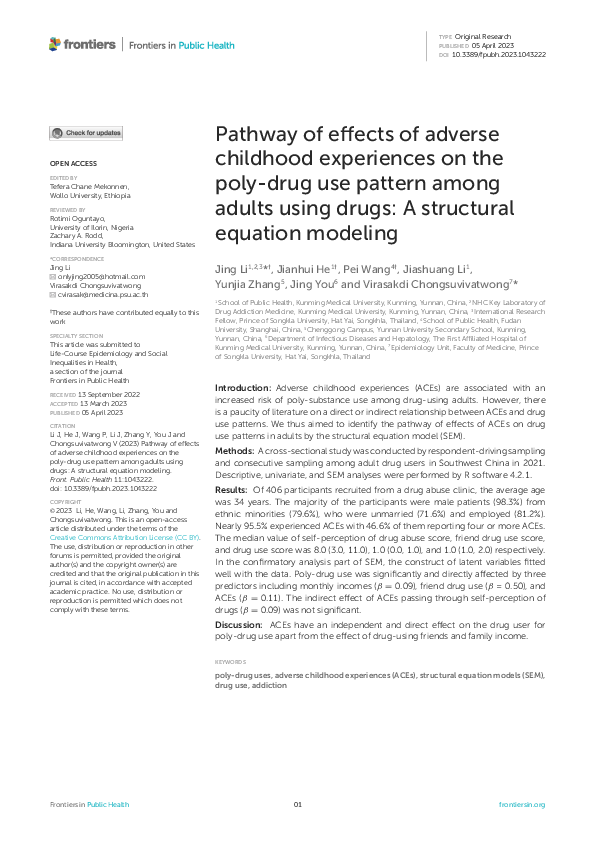 (PDF) Pathway of effects of adverse childhood experiences on the poly ...