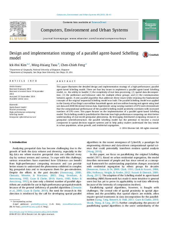 (PDF) Design and implementation strategy of a parallel agent-based Schelling model