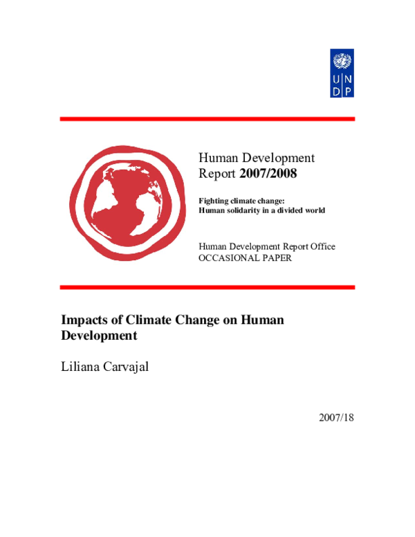 (PDF) Impacts of Climate Change on Human Development