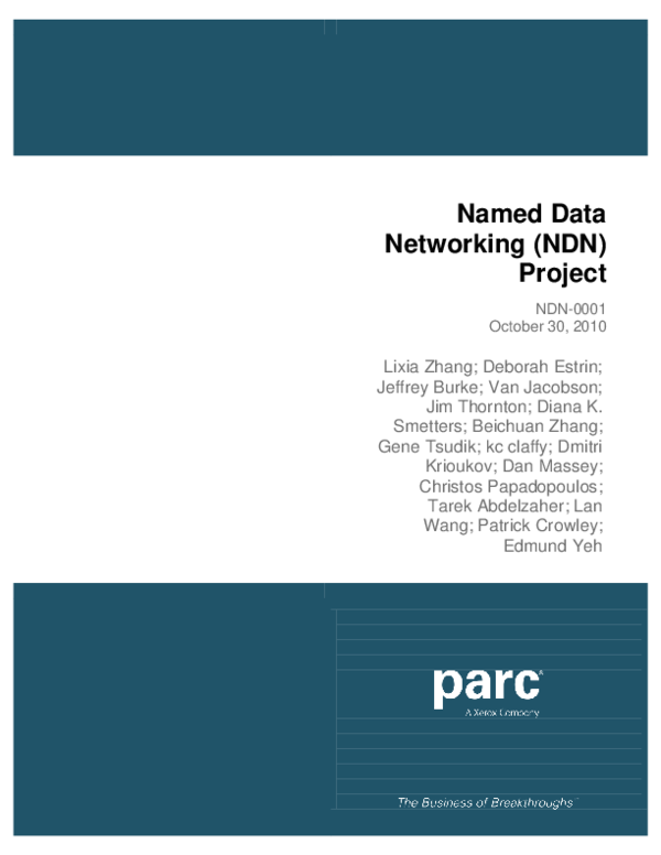 (PDF) Named data networking (ndn) project