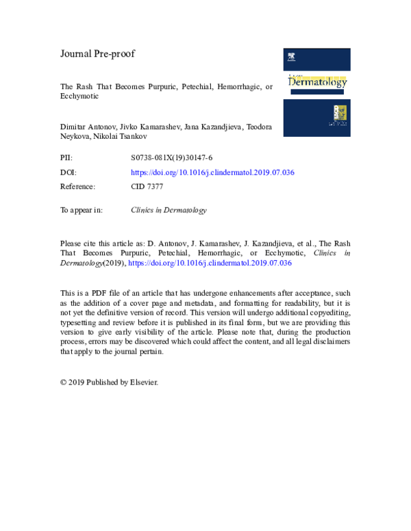 (PDF) The rash that becomes purpuric, petechial, hemorrhagic, or ecchymotic