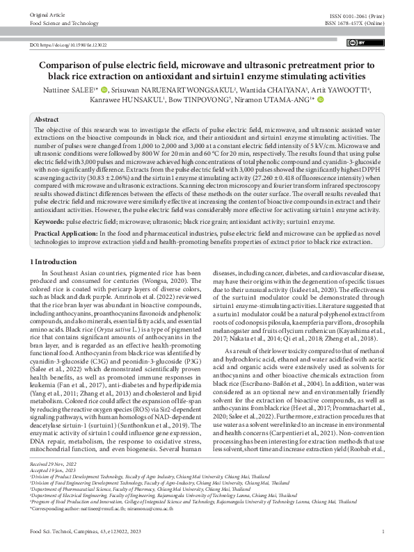 (PDF) Comparison of pulse electric field, microwave and ultrasonic ...