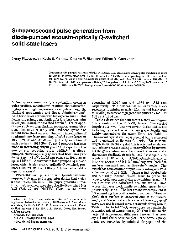 (PDF) Subnanosecond pulse generation from diode-pumped acousto-optically Q-switched solid-state ...