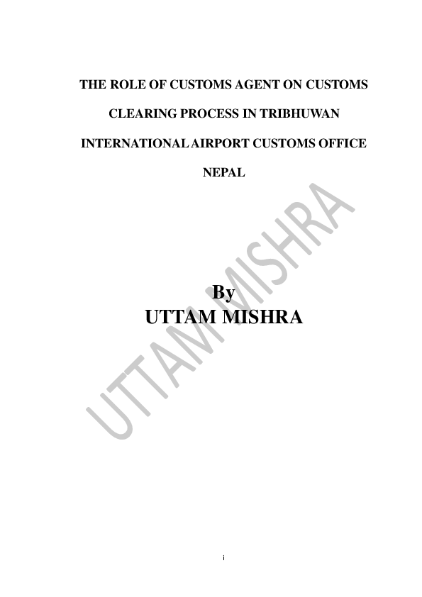 (PDF) The effect of role of customs agent on customs clearing process ...