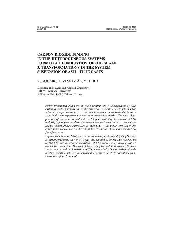 (PDF) Carbon Dioxide Binding in the Heterogeneous Systems Formed at ...