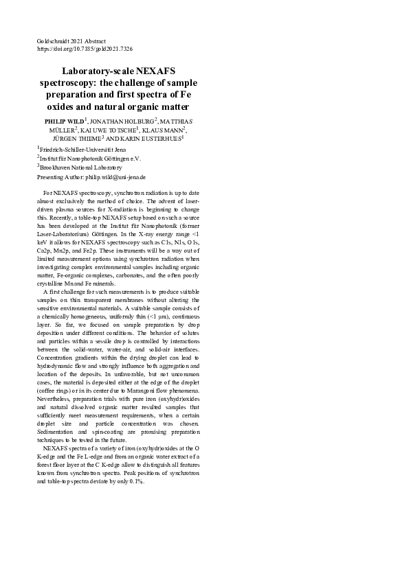 (PDF) Laboratory-scale NEXAFS spectroscopy: the challenge of sample ...
