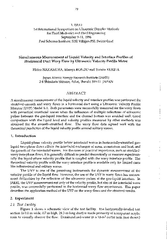 (PDF) Simultaneous measurement of liquid velocity and interface ...