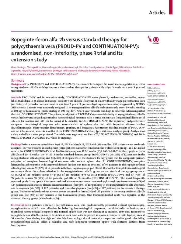 (PDF) Ropeginterferon Alfa-2b Versus Standard Therapy for Low-Risk ...