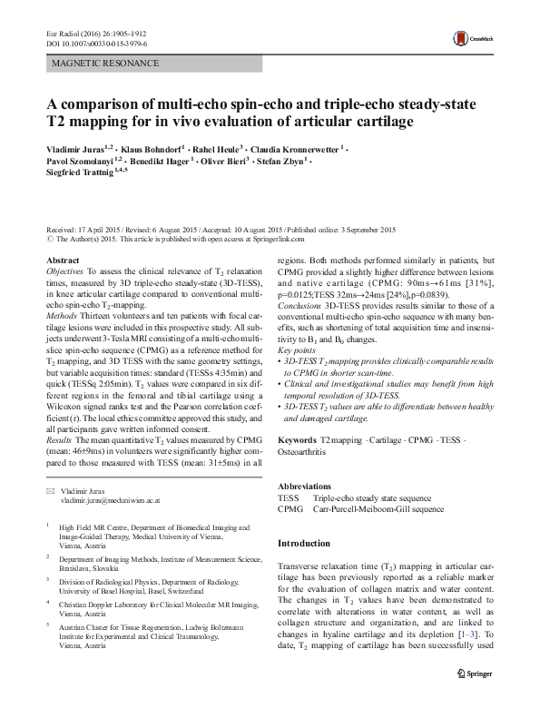 (PDF) A comparison of multi-echo spin-echo and triple-echo steady-state T2 mapping for in vivo ...