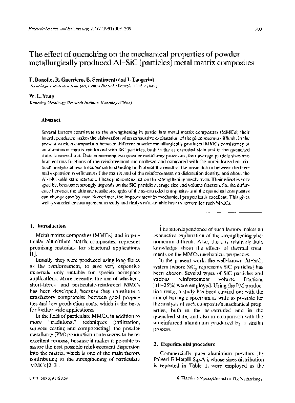 (PDF) The effect of quenching on the mechanical properties of powder ...