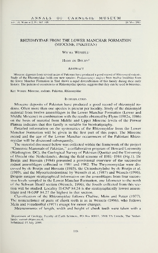(PDF) Rhizomyidae from the Lower Manchar Formation (Miocene, Pakistan)