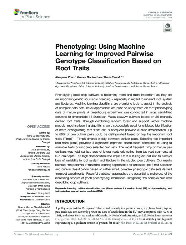 (PDF) Phenotyping: Using Machine Learning for Improved Pairwise Genotype Classification Based on ...